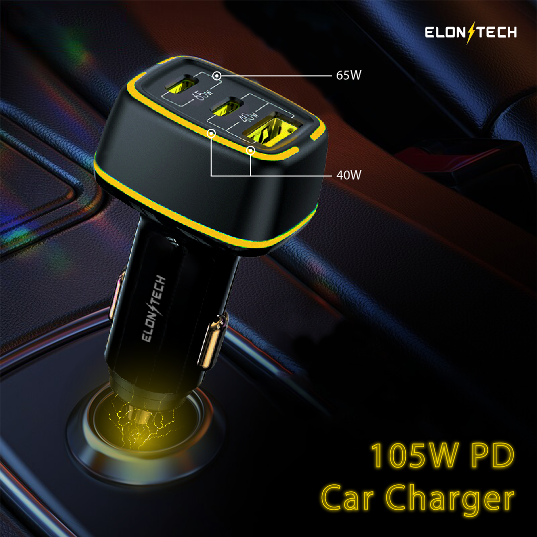 105W Car Adapter – ELON⚡TECH | Your Charging Specialist