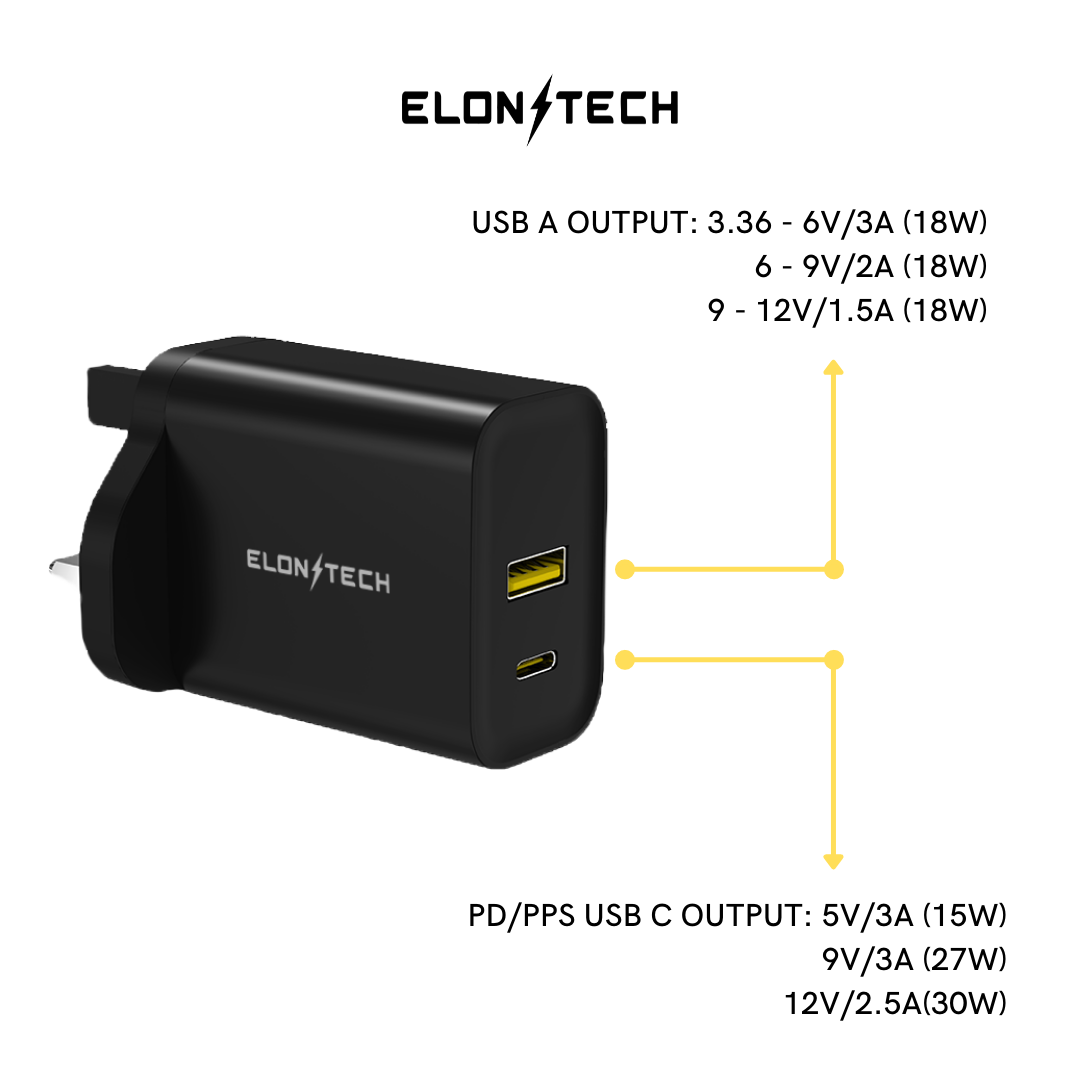 POWERBOOST PD 30W Power Adapter – ELON⚡TECH | Your Charging Specialist